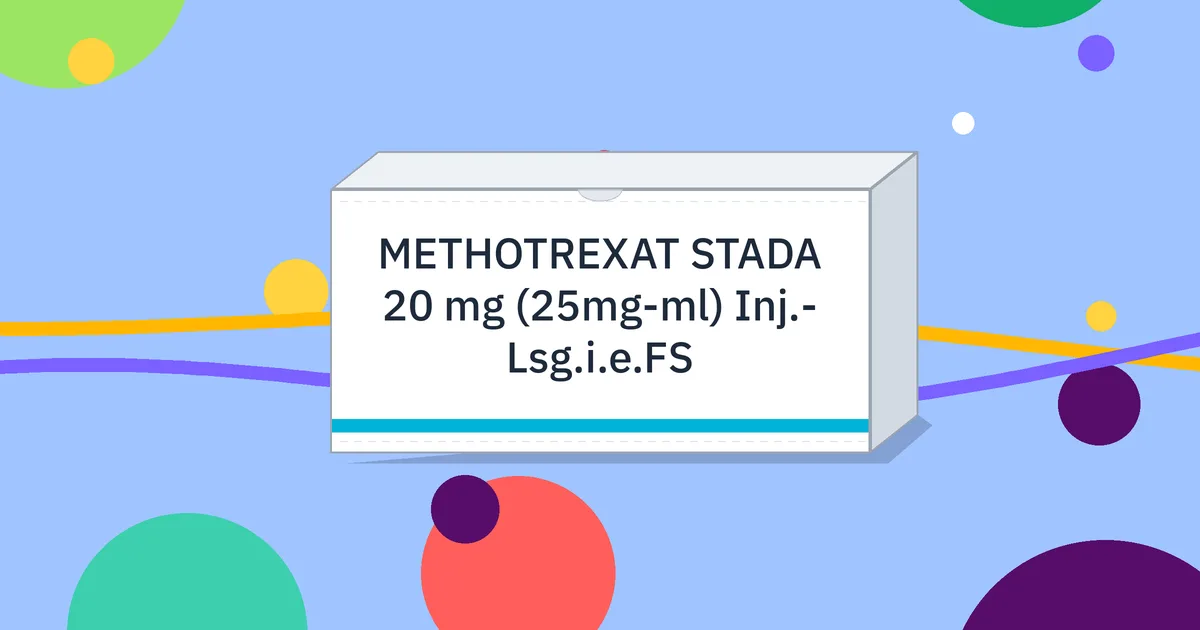 Symbolbild: Packung mit der Aufschrift METHOTREXAT STADA 20 mg (25mg-ml) Inj.-Lsg.i.e.FS (PZN 09651851) – Verfügbarkeit und Bezug in Apotheken in Frankfurt am Main