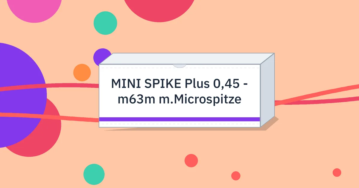 Symbolbild: Packung mit der Aufschrift MINI SPIKE Plus 0,45 -m63m m.Microspitze (PZN 02157964) – Verfügbarkeit und Bezug in Apotheken in Frankfurt am Main