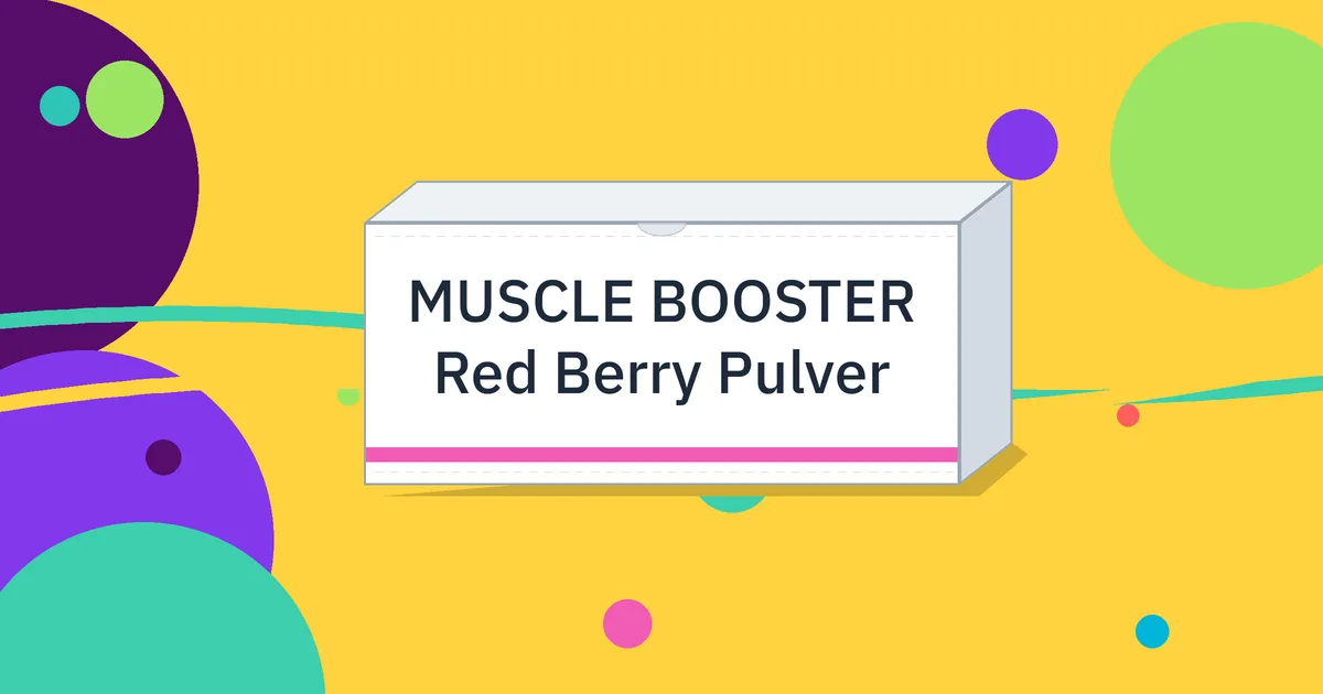 Symbolbild: Packung mit der Aufschrift MUSCLE BOOSTER Red Berry Pulver (PZN 10533832) – Verfügbarkeit und Bezug in Apotheken in Frankfurt am Main