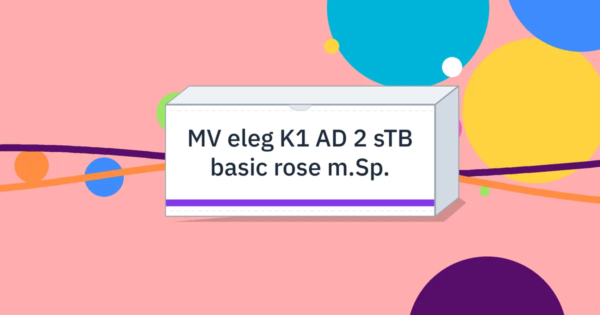 Symbolbild: Packung mit der Aufschrift MV eleg K1 AD 2 sTB basic rose m.Sp. (PZN 14685881) – Verfügbarkeit und Bezug in Apotheken in Frankfurt am Main