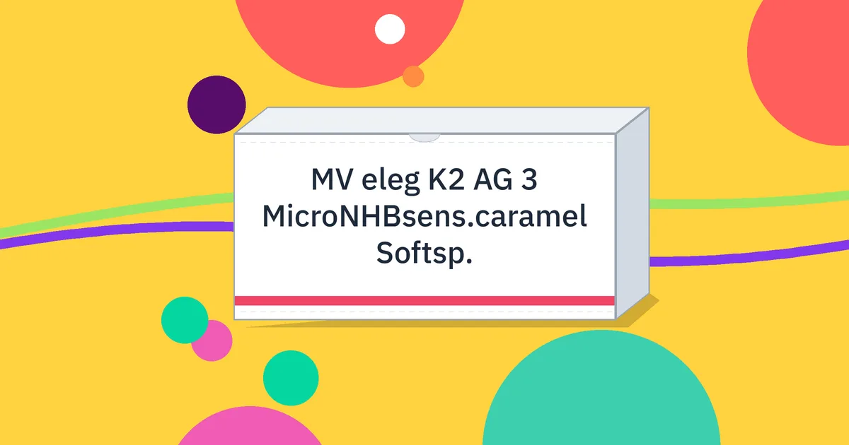 Symbolbild: Packung mit der Aufschrift MV eleg K2 AG 3 MicroNHBsens.caramel Softsp. (PZN 16070184) – Verfügbarkeit und Bezug in Apotheken in Frankfurt am Main