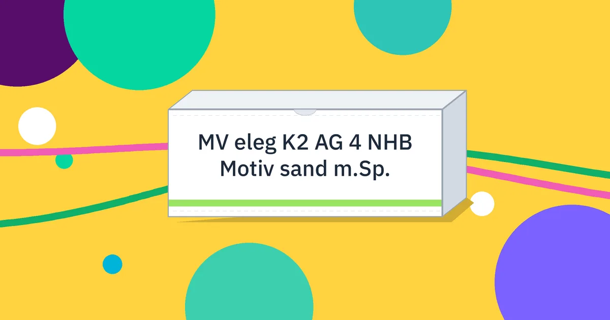 Symbolbild: Packung mit der Aufschrift MV eleg K2 AG 4 NHB Motiv sand m.Sp. (PZN 18930076) – Verfügbarkeit und Bezug in Apotheken in Frankfurt am Main