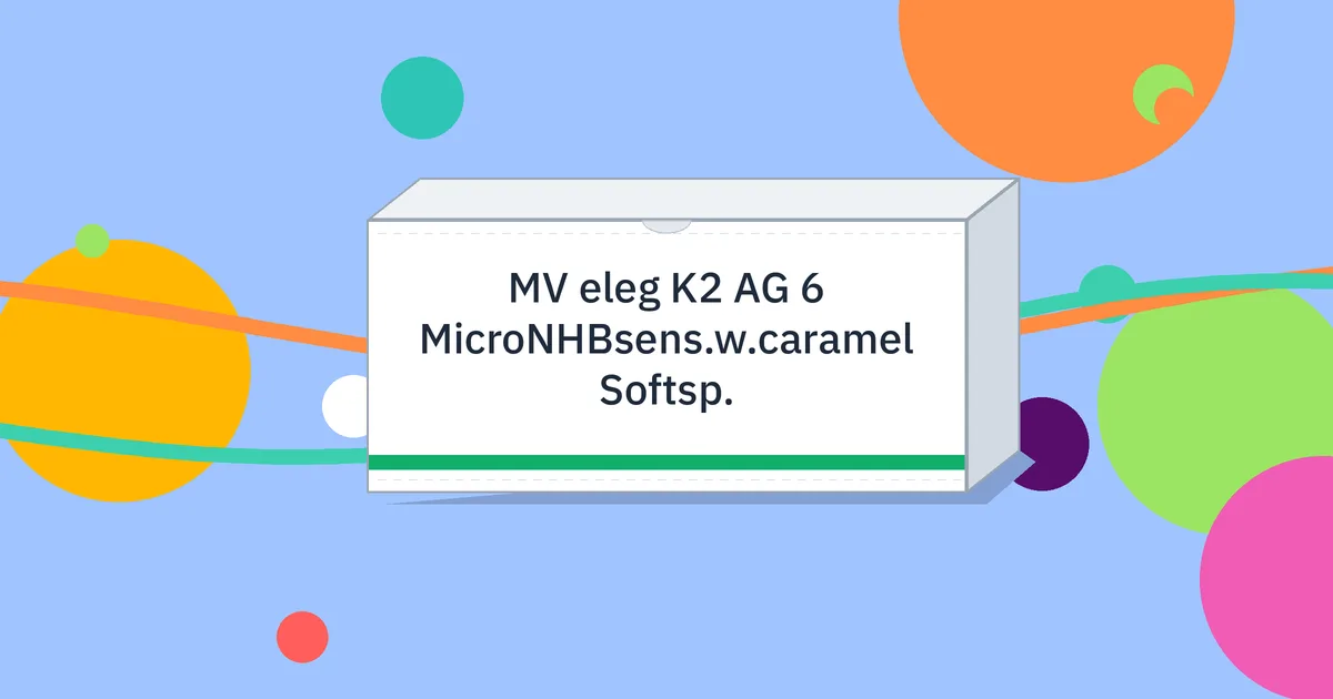 Symbolbild: Packung mit der Aufschrift MV eleg K2 AG 6 MicroNHBsens.w.caramel Softsp. (PZN 16070468) – Verfügbarkeit und Bezug in Apotheken in Frankfurt am Main