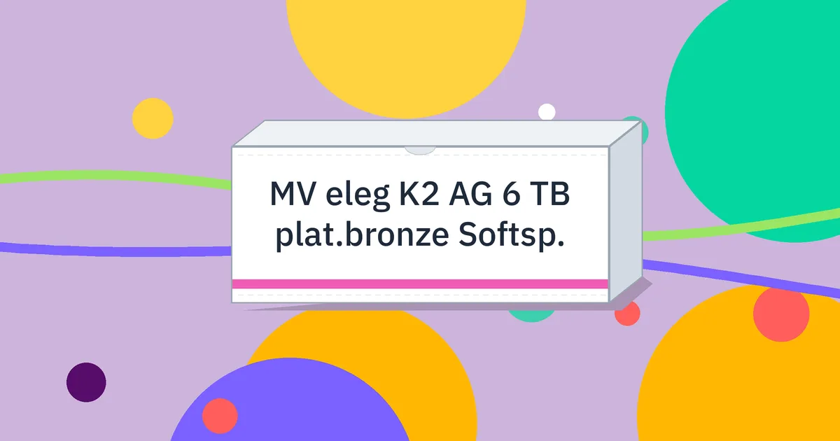 Symbolbild: Packung mit der Aufschrift MV eleg K2 AG 6 TB plat.bronze Softsp. (PZN 14718190) – Verfügbarkeit und Bezug in Apotheken in Frankfurt am Main