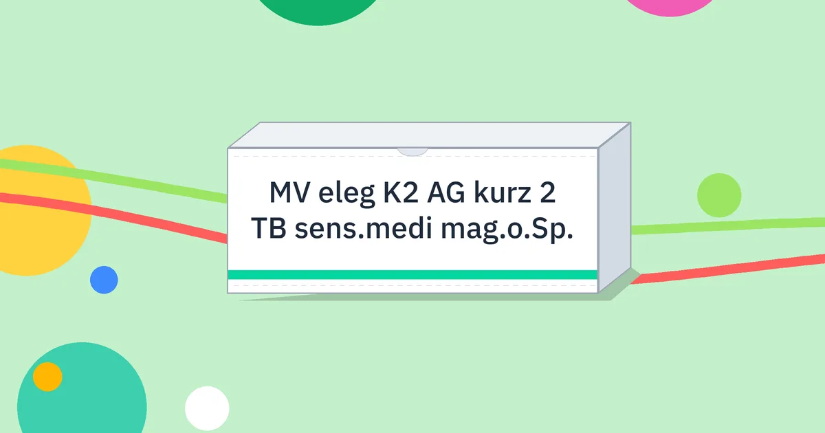 Symbolbild: Packung mit der Aufschrift MV eleg K2 AG kurz 2 TB sens.medi mag.o.Sp. (PZN 14636138) – Verfügbarkeit und Bezug in Apotheken in Frankfurt am Main