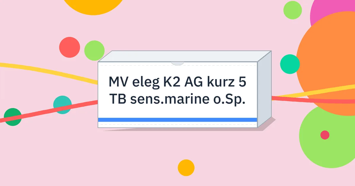 Symbolbild: Packung mit der Aufschrift MV eleg K2 AG kurz 5 TB sens.marine o.Sp. (PZN 14606338) – Verfügbarkeit und Bezug in Apotheken in Frankfurt am Main