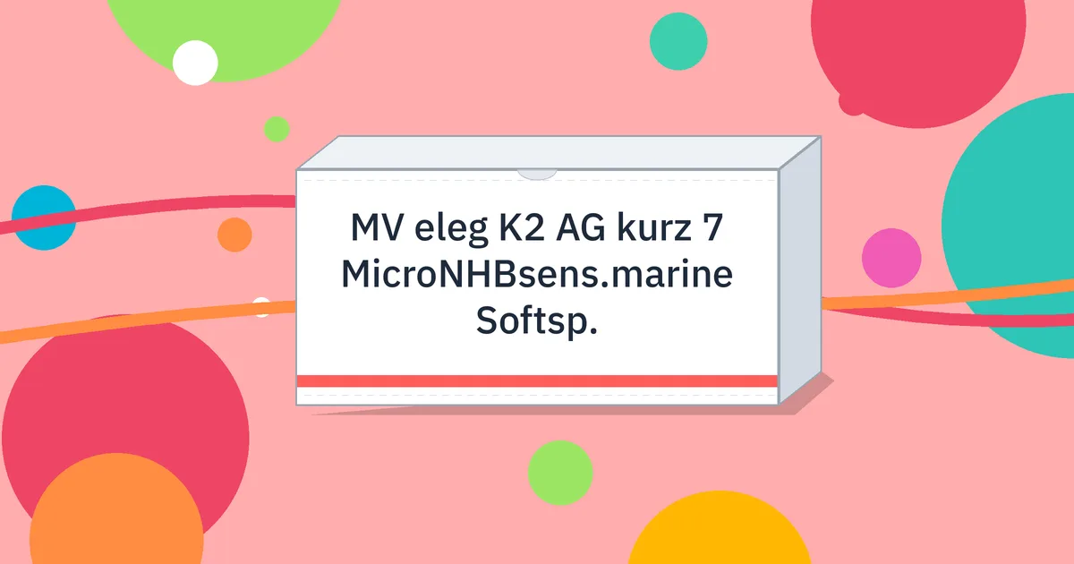 Symbolbild: Packung mit der Aufschrift MV eleg K2 AG kurz 7 MicroNHBsens.marine Softsp. (PZN 15710575) – Verfügbarkeit und Bezug in Apotheken in Frankfurt am Main