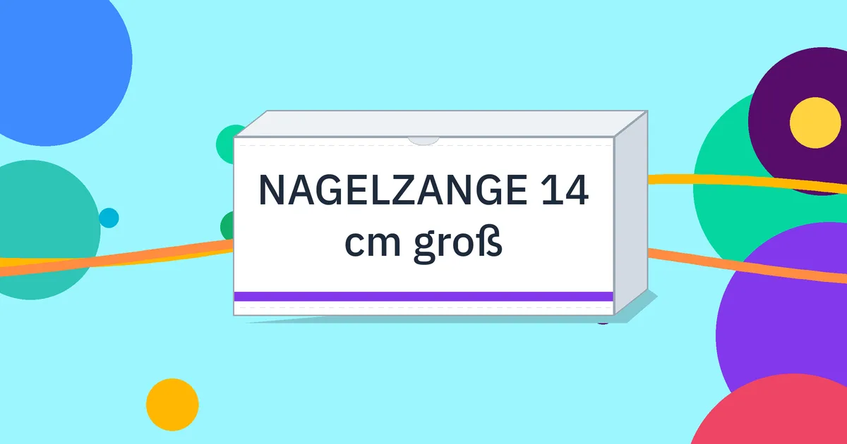 Symbolbild: Packung mit der Aufschrift NAGELZANGE 14 cm groß (PZN 04844433) – Verfügbarkeit und Bezug in Apotheken in Frankfurt am Main