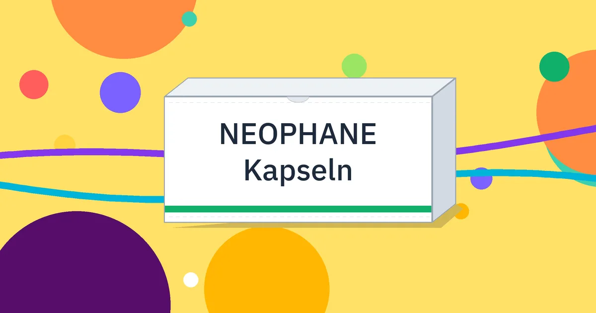 Symbolbild: Packung mit der Aufschrift NEOPHANE Kapseln (PZN 07773308) – Verfügbarkeit und Bezug in Apotheken in Frankfurt am Main