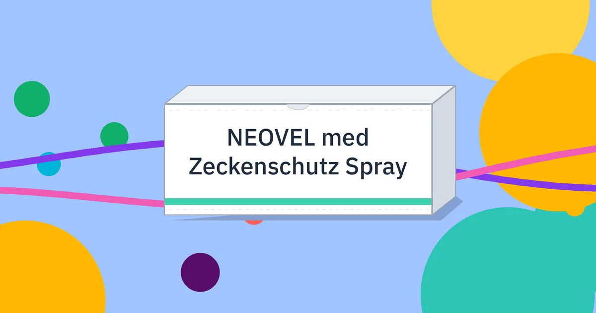 Symbolbild: Packung mit der Aufschrift NEOVEL med Zeckenschutz Spray (PZN 15868974) – Verfügbarkeit und Bezug in Apotheken in Frankfurt am Main