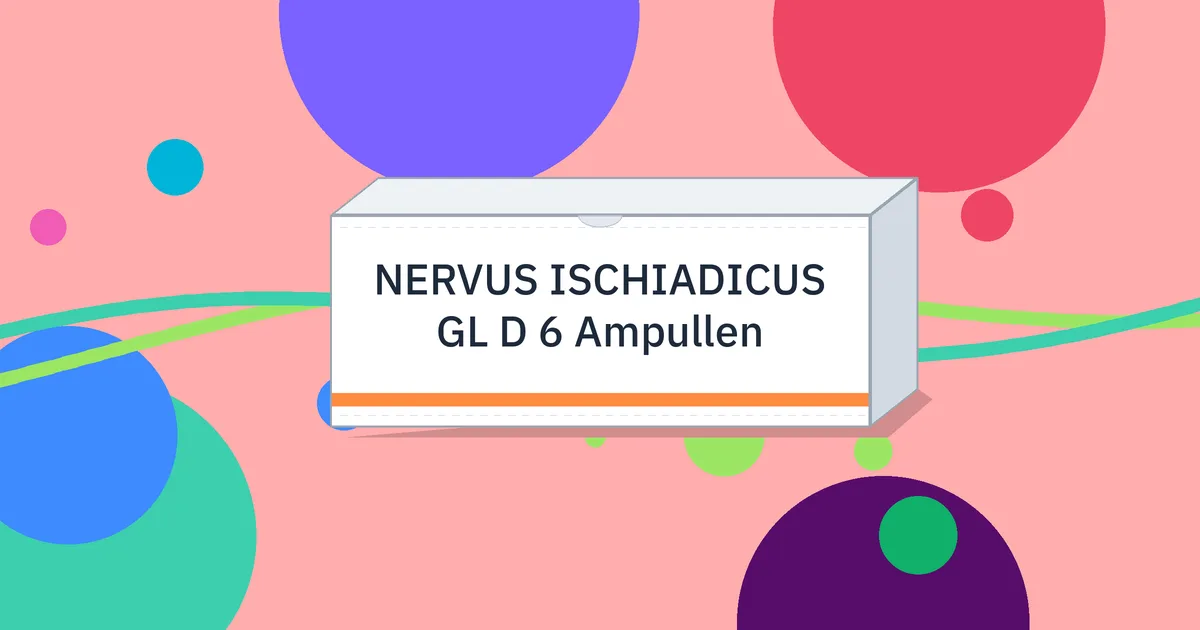 Symbolbild: Packung mit der Aufschrift NERVUS ISCHIADICUS GL D 6 Ampullen (PZN 02830645) – Verfügbarkeit und Bezug in Apotheken in Frankfurt am Main