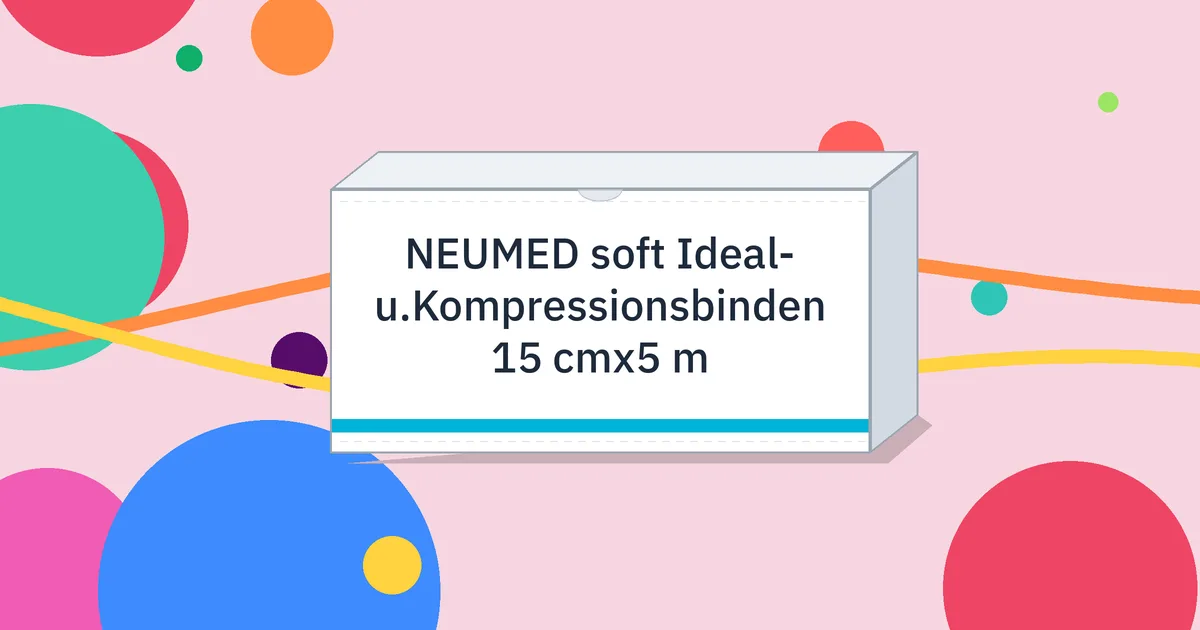 Symbolbild: Packung mit der Aufschrift NEUMED soft Ideal- u.Kompressionsbinden 15 cmx5 m (PZN 09197895) – Verfügbarkeit und Bezug in Apotheken in Frankfurt am Main