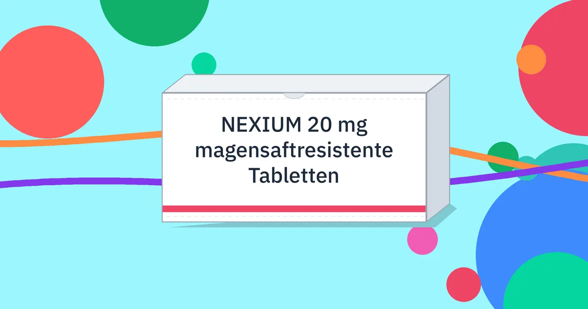 Symbolbild: Packung mit der Aufschrift NEXIUM 20 mg magensaftresistente Tabletten (PZN 13833256) – Verfügbarkeit und Bezug in Apotheken in Frankfurt am Main