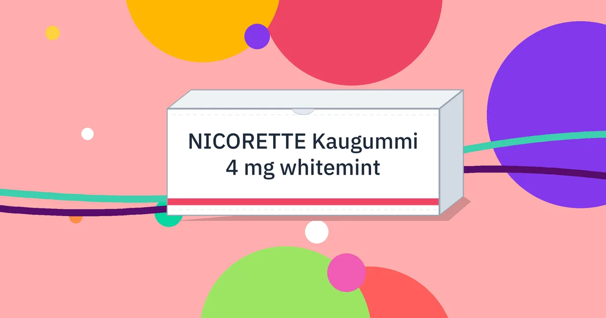 Symbolbild: Packung mit der Aufschrift NICORETTE Kaugummi 4 mg whitemint (PZN 07353629) – Verfügbarkeit und Bezug in Apotheken in Frankfurt am Main
