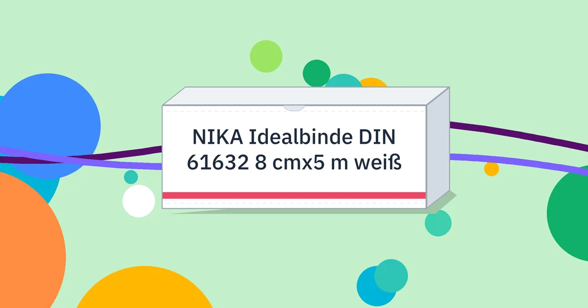 Symbolbild: Packung mit der Aufschrift NIKA Idealbinde DIN 61632 8 cmx5 m weiß (PZN 18171133) – Verfügbarkeit und Bezug in Apotheken in Frankfurt am Main