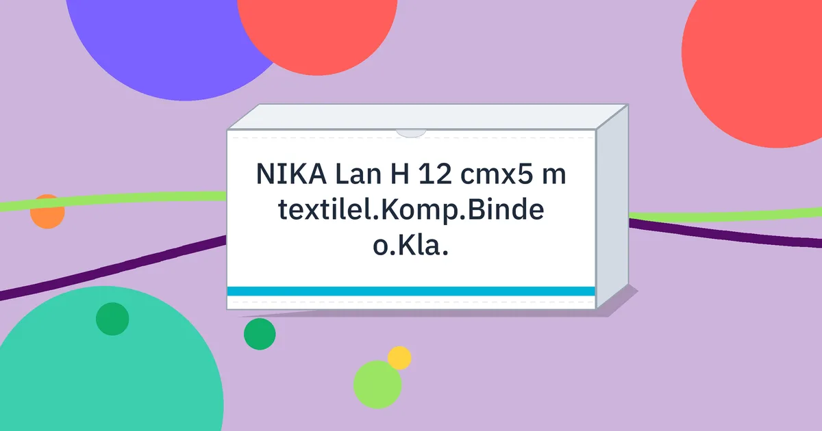 Symbolbild: Packung mit der Aufschrift NIKA Lan H 12 cmx5 m textilel.Komp.Binde o.Kla. (PZN 18171363) – Verfügbarkeit und Bezug in Apotheken in Frankfurt am Main