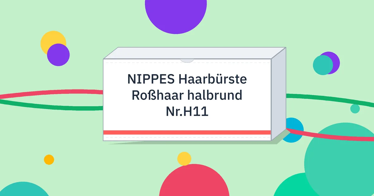 Symbolbild: Packung mit der Aufschrift NIPPES Haarbürste Roßhaar halbrund Nr.H11 (PZN 13880273) – Verfügbarkeit und Bezug in Apotheken in Frankfurt am Main