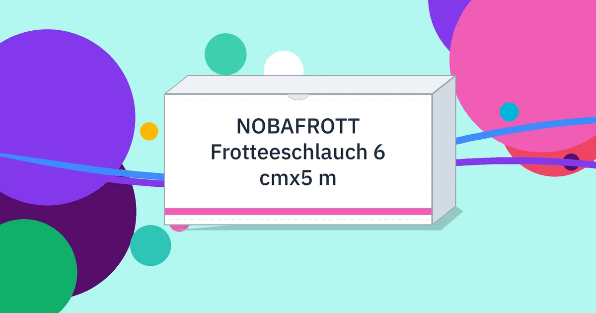 Symbolbild: Packung mit der Aufschrift NOBAFROTT Frotteeschlauch 6 cmx5 m (PZN 07094323) – Verfügbarkeit und Bezug in Apotheken in Frankfurt am Main