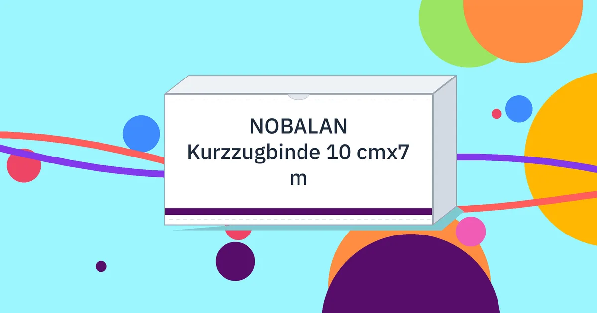 Symbolbild: Packung mit der Aufschrift NOBALAN Kurzzugbinde 10 cmx7 m (PZN 16028940) – Verfügbarkeit und Bezug in Apotheken in Frankfurt am Main