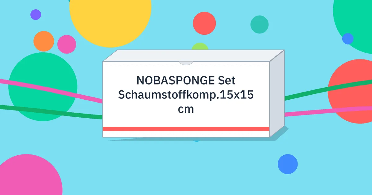 Symbolbild: Packung mit der Aufschrift NOBASPONGE Set Schaumstoffkomp.15x15 cm (PZN 10287043) – Verfügbarkeit und Bezug in Apotheken in Frankfurt am Main