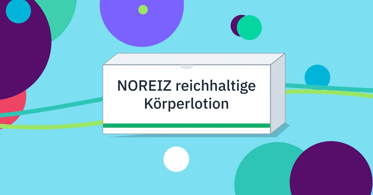 Symbolbild: Packung mit der Aufschrift NOREIZ reichhaltige Körperlotion (PZN 11863170) – Verfügbarkeit und Bezug in Apotheken in Frankfurt am Main