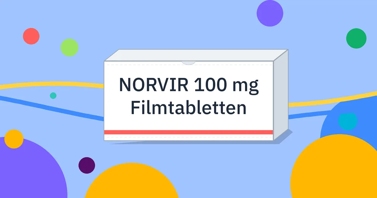 Symbolbild: Packung mit der Aufschrift NORVIR 100 mg Filmtabletten (PZN 05461734) – Verfügbarkeit und Bezug in Apotheken in Frankfurt am Main
