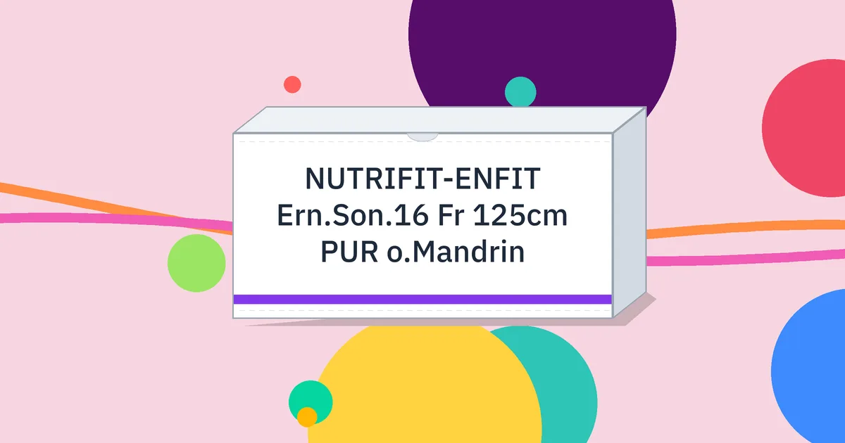 Symbolbild: Packung mit der Aufschrift NUTRIFIT-ENFIT Ern.Son.16 Fr 125cm PUR o.Mandrin (PZN 14173939) – Verfügbarkeit und Bezug in Apotheken in Frankfurt am Main