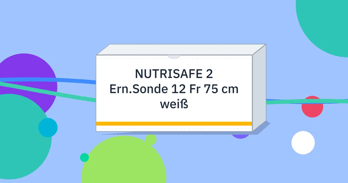 Symbolbild: Packung mit der Aufschrift NUTRISAFE 2 Ern.Sonde 12 Fr 75 cm weiß (PZN 06847476) – Verfügbarkeit und Bezug in Apotheken in Frankfurt am Main