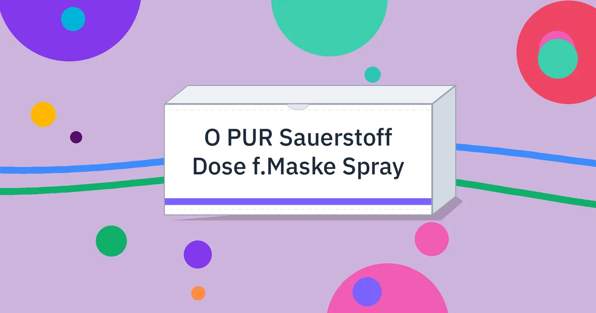 Symbolbild: Packung mit der Aufschrift O PUR Sauerstoff Dose f.Maske Spray (PZN 20413916) – Verfügbarkeit und Bezug in Apotheken in Frankfurt am Main