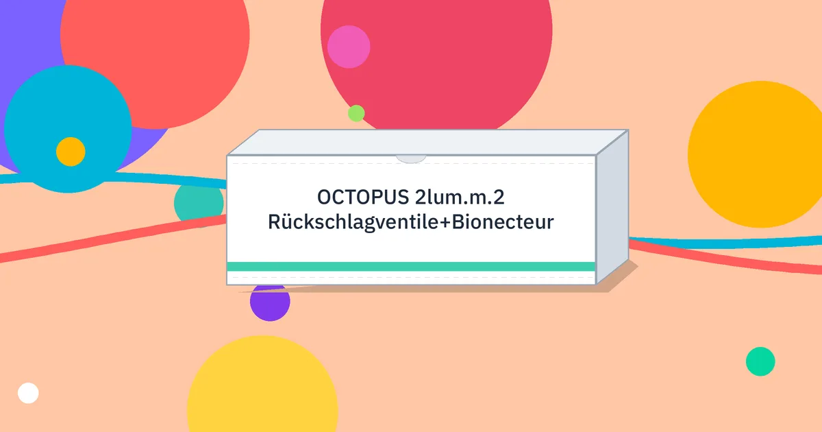 Symbolbild: Packung mit der Aufschrift OCTOPUS 2lum.m.2 Rückschlagventile+Bionecteur (PZN 13511966) – Verfügbarkeit und Bezug in Apotheken in Frankfurt am Main
