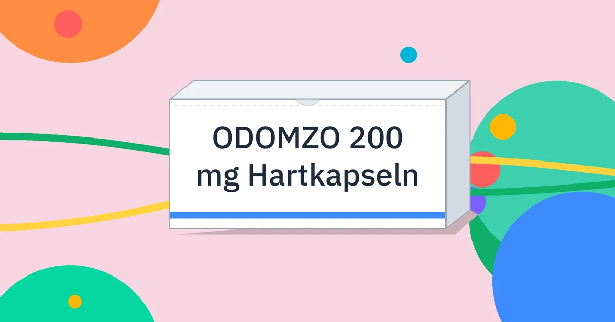 Symbolbild: Packung mit der Aufschrift ODOMZO 200 mg Hartkapseln (PZN 13584445) – Verfügbarkeit und Bezug in Apotheken in Frankfurt am Main
