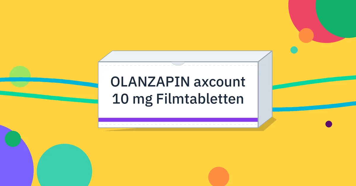 Symbolbild: Packung mit der Aufschrift OLANZAPIN axcount 10 mg Filmtabletten (PZN 10522113) – Verfügbarkeit und Bezug in Apotheken in Frankfurt am Main