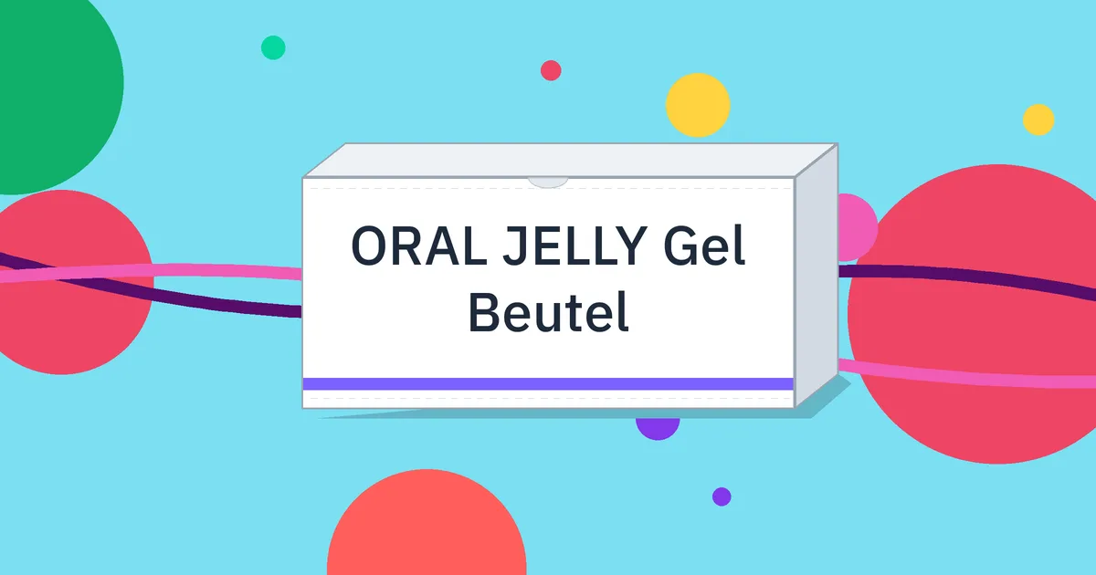 Symbolbild: Packung mit der Aufschrift ORAL JELLY Gel Beutel (PZN 19468964) – Verfügbarkeit und Bezug in Apotheken in Frankfurt am Main