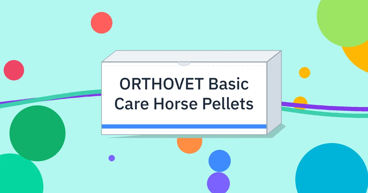 Symbolbild: Packung mit der Aufschrift ORTHOVET Basic Care Horse Pellets (PZN 14319917) – Verfügbarkeit und Bezug in Apotheken in Frankfurt am Main