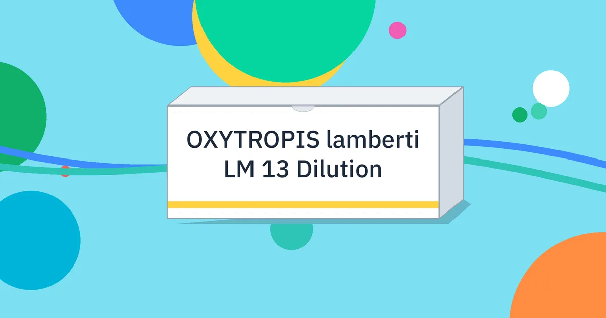 Symbolbild: Packung mit der Aufschrift OXYTROPIS lamberti LM 13 Dilution (PZN 13629857) – Verfügbarkeit und Bezug in Apotheken in Frankfurt am Main