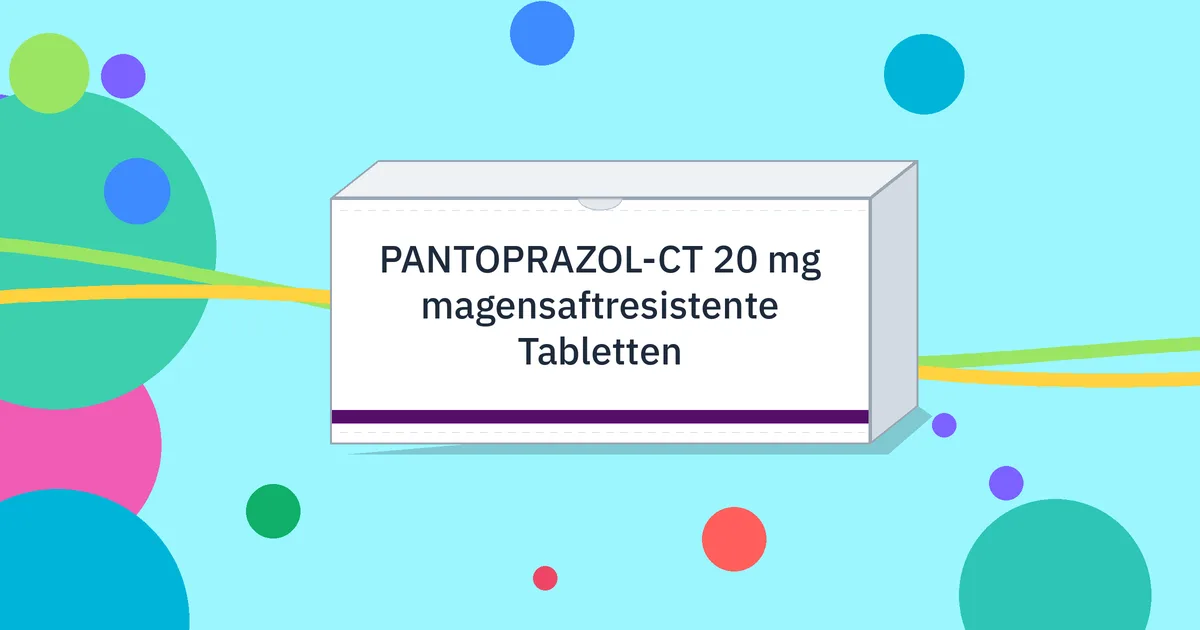 Symbolbild: Packung mit der Aufschrift PANTOPRAZOL-CT 20 mg magensaftresistente Tabletten (PZN 01836249) – Verfügbarkeit und Bezug in Apotheken in Frankfurt am Main