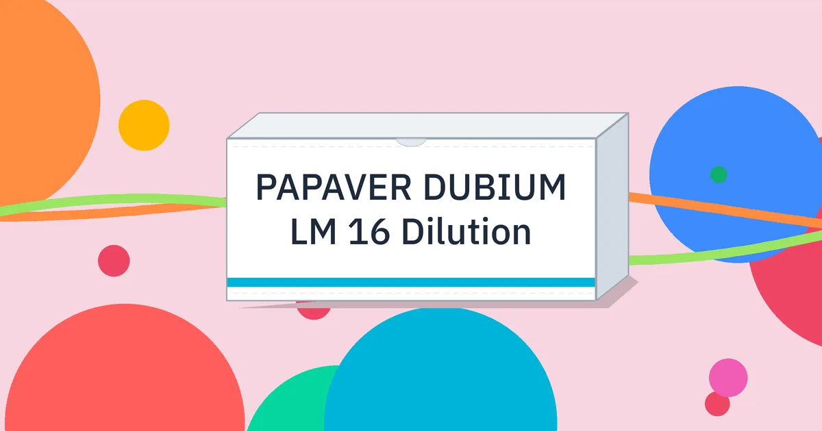 Symbolbild: Packung mit der Aufschrift PAPAVER DUBIUM LM 16 Dilution (PZN 13630820) – Verfügbarkeit und Bezug in Apotheken in Frankfurt am Main