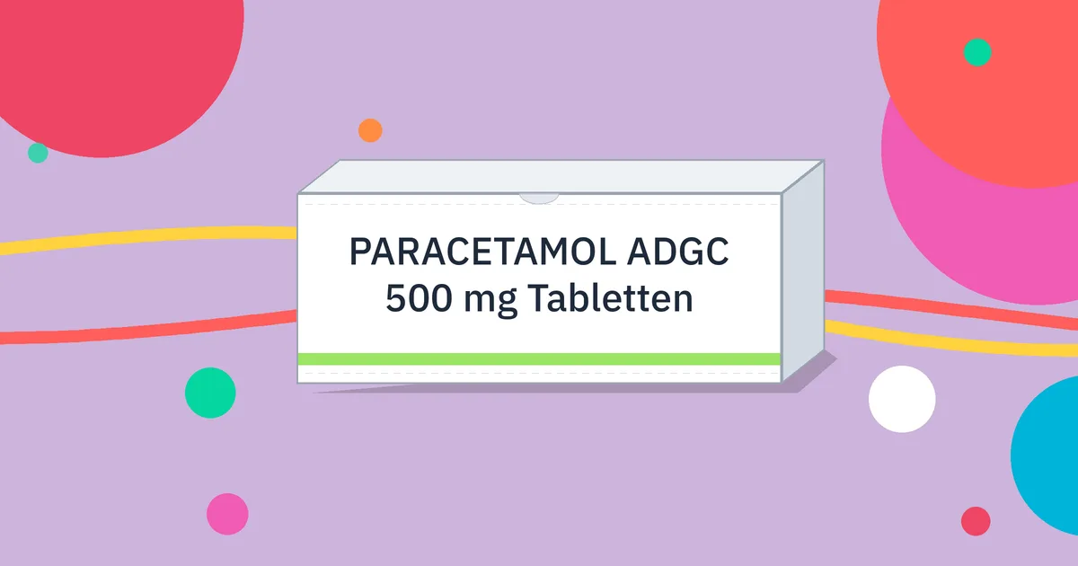 Symbolbild: Packung mit der Aufschrift PARACETAMOL ADGC 500 mg Tabletten (PZN 17502496) – Verfügbarkeit und Bezug in Apotheken in Frankfurt am Main