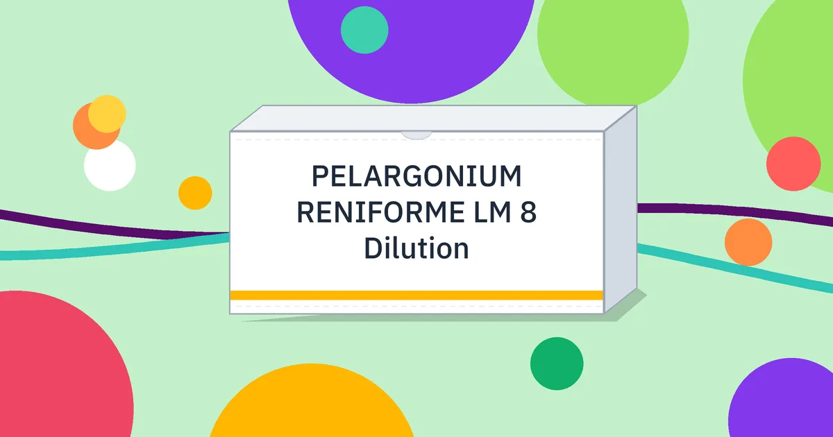Symbolbild: Packung mit der Aufschrift PELARGONIUM RENIFORME LM 8 Dilution (PZN 13633209) – Verfügbarkeit und Bezug in Apotheken in Frankfurt am Main