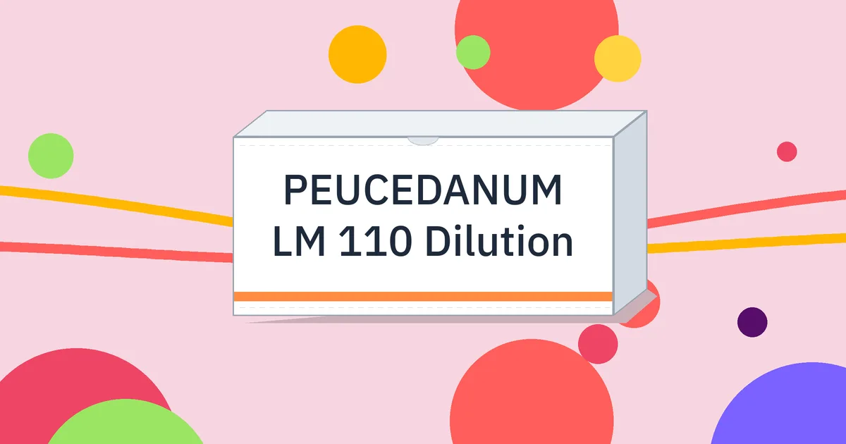 Symbolbild: Packung mit der Aufschrift PEUCEDANUM LM 110 Dilution (PZN 13636805) – Verfügbarkeit und Bezug in Apotheken in Frankfurt am Main