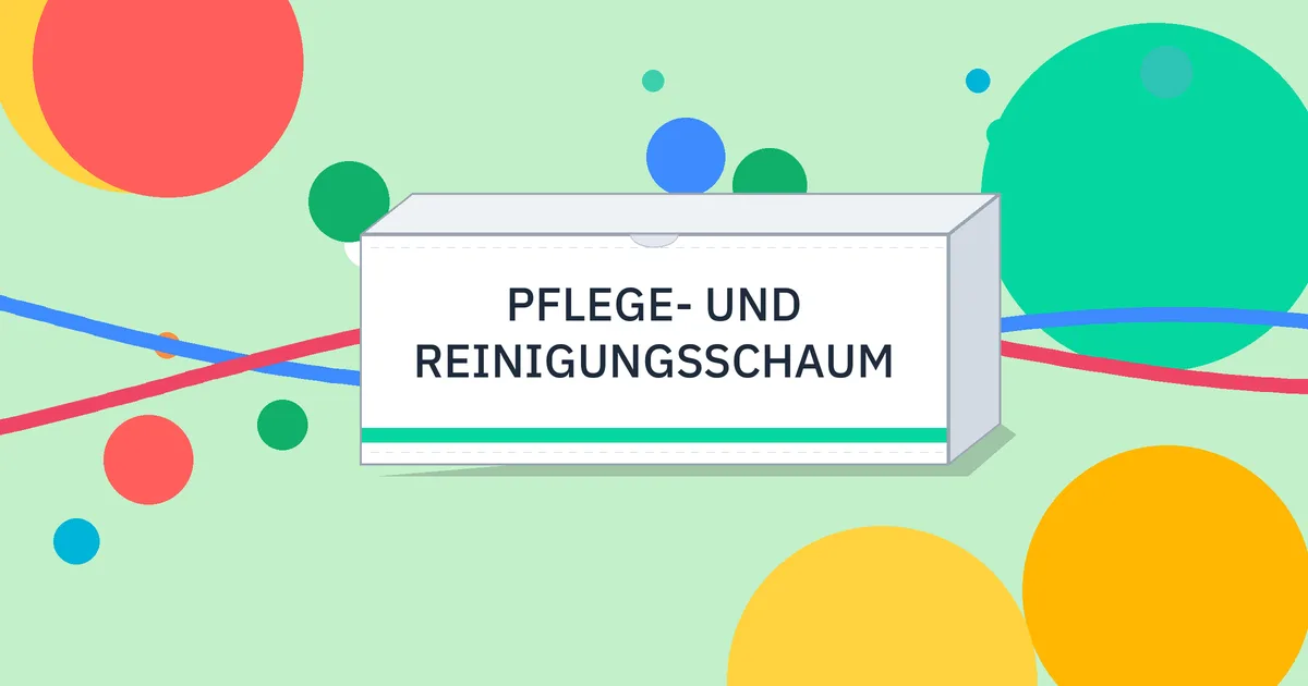 Symbolbild: Packung mit der Aufschrift PFLEGE- UND REINIGUNGSSCHAUM (PZN 00701748) – Verfügbarkeit und Bezug in Apotheken in Frankfurt am Main