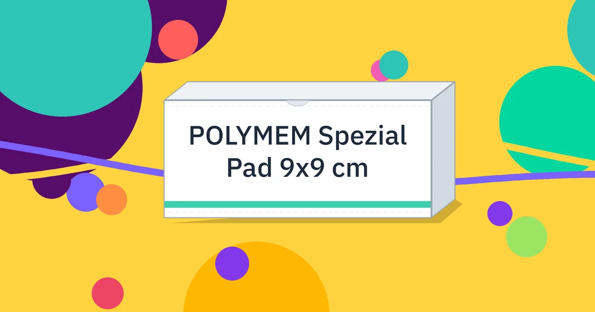 Symbolbild: Packung mit der Aufschrift POLYMEM Spezial Pad 9x9 cm (PZN 00045422) – Verfügbarkeit und Bezug in Apotheken in Frankfurt am Main