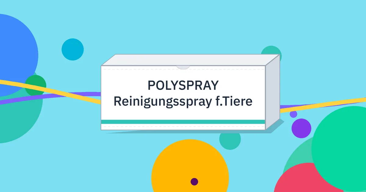 Symbolbild: Packung mit der Aufschrift POLYSPRAY Reinigungsspray f.Tiere (PZN 13500997) – Verfügbarkeit und Bezug in Apotheken in Frankfurt am Main