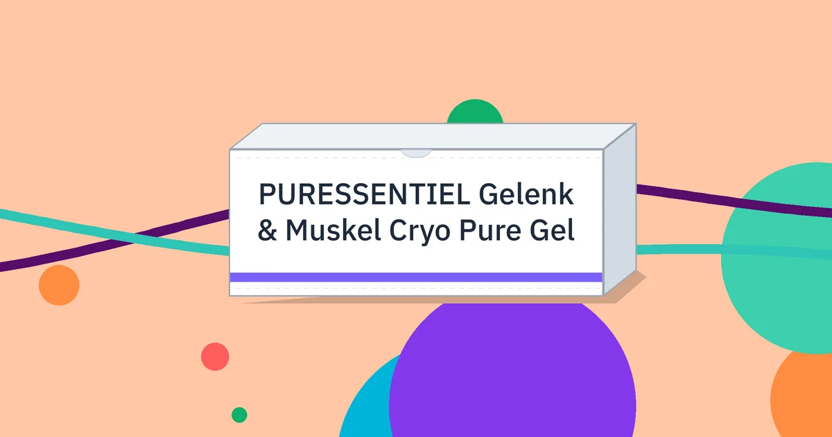 Symbolbild: Packung mit der Aufschrift PURESSENTIEL Gelenk & Muskel Cryo Pure Gel (PZN 16021837) – Verfügbarkeit und Bezug in Apotheken in Frankfurt am Main