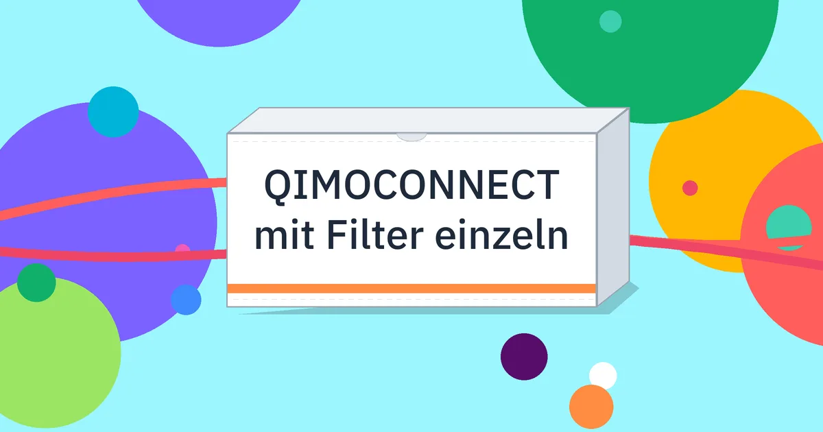 Symbolbild: Packung mit der Aufschrift QIMOCONNECT mit Filter einzeln (PZN 20638058) – Verfügbarkeit und Bezug in Apotheken in Frankfurt am Main