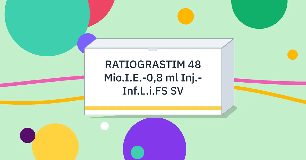 Symbolbild: Packung mit der Aufschrift RATIOGRASTIM 48 Mio.I.E.-0,8 ml Inj.-Inf.L.i.FS SV (PZN 11072103) – Verfügbarkeit und Bezug in Apotheken in Frankfurt am Main