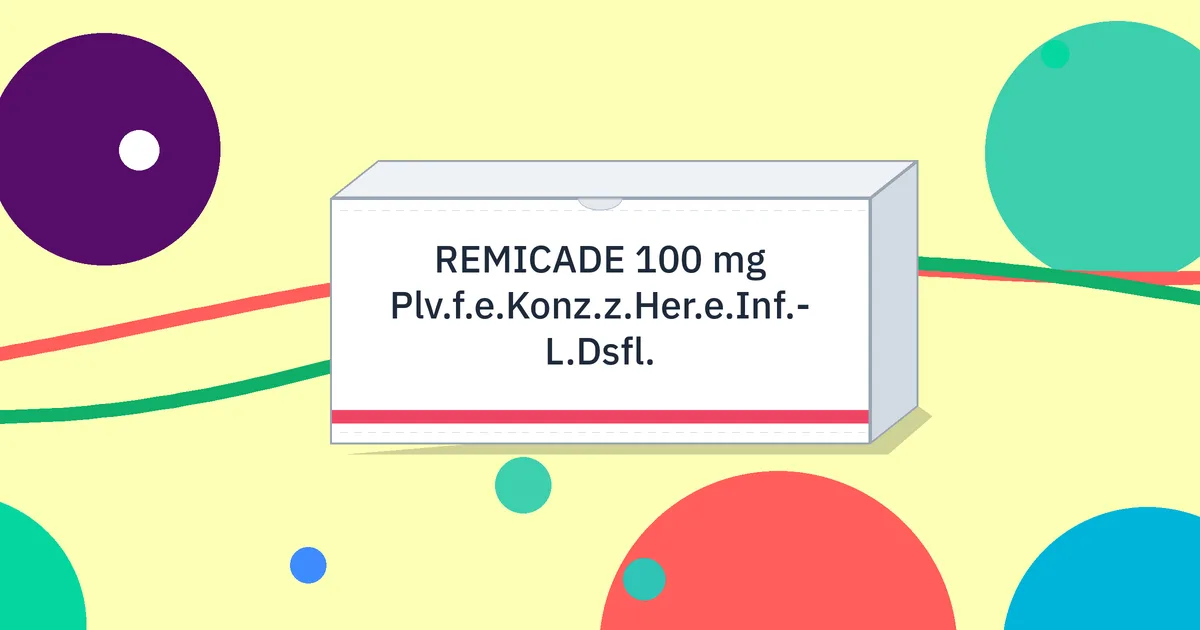 Symbolbild: Packung mit der Aufschrift REMICADE 100 mg Plv.f.e.Konz.z.Her.e.Inf.-L.Dsfl. (PZN 15390053) – Verfügbarkeit und Bezug in Apotheken in Frankfurt am Main