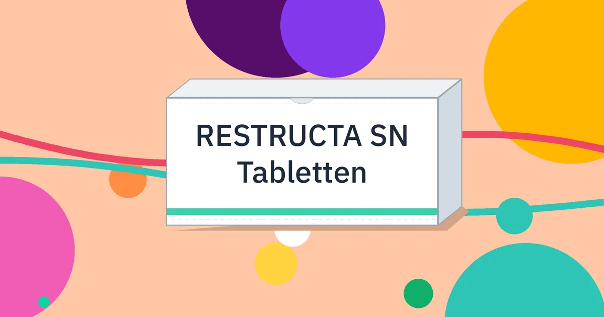 Symbolbild: Packung mit der Aufschrift RESTRUCTA SN Tabletten (PZN 03508288) – Verfügbarkeit und Bezug in Apotheken in Frankfurt am Main