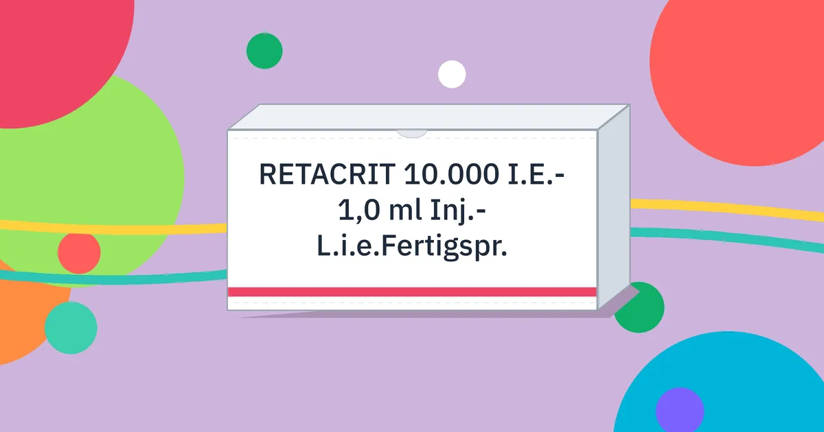 Symbolbild: Packung mit der Aufschrift RETACRIT 10.000 I.E.-1,0 ml Inj.-L.i.e.Fertigspr. (PZN 11667411) – Verfügbarkeit und Bezug in Apotheken in Frankfurt am Main