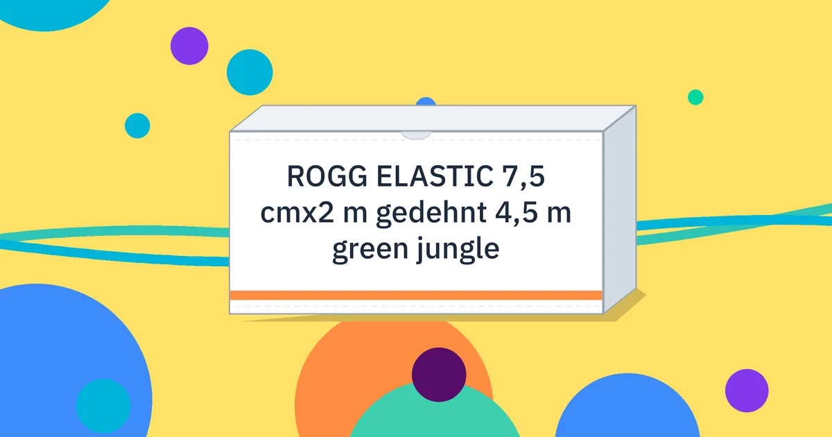 Symbolbild: Packung mit der Aufschrift ROGG ELASTIC 7,5 cmx2 m gedehnt 4,5 m green jungle (PZN 15301658) – Verfügbarkeit und Bezug in Apotheken in Frankfurt am Main